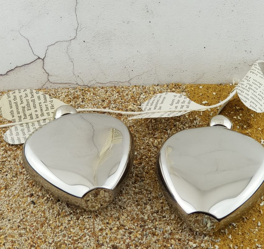 Heart Hip Flask Personalised & Engraved with Gift Box and Free ...